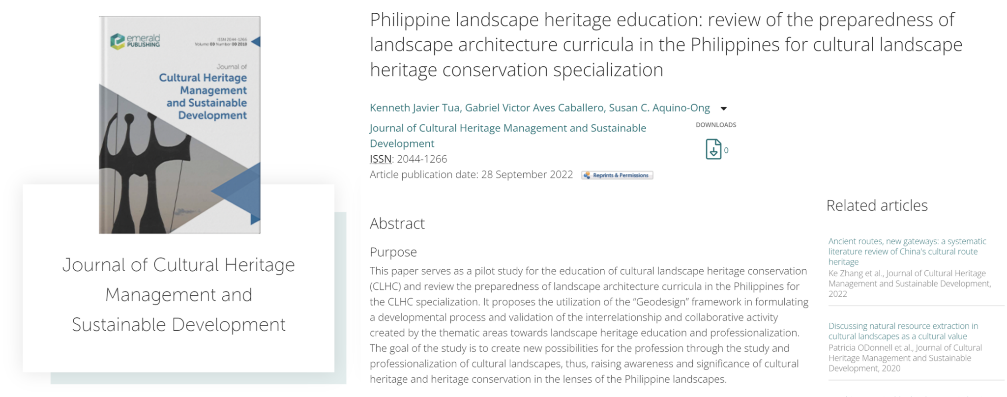 Pilot study on the Cultural Landscape Heritage Conservation (CLHC ...
